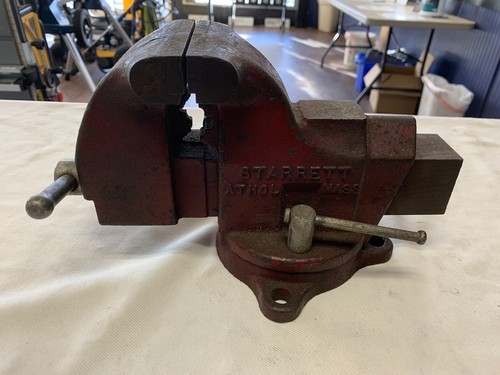 Rare Vintage 3.5" Jaw Starrett Athol Small Bench Vise Swivel No. 013 1/ ...