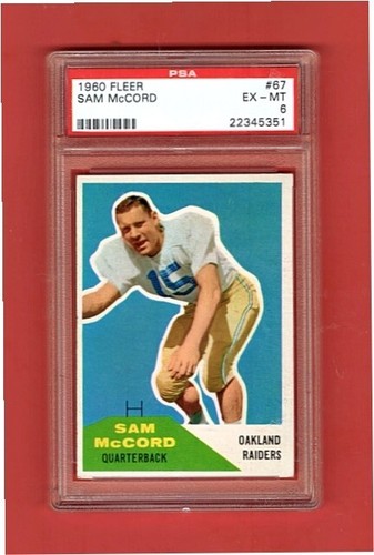 1960 FLEER-SAM McCORD OAKLAND RAIDERS VINTAGE CARD -PSA EX-MINT 6 | eBay