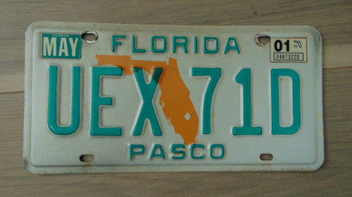 2001- Florida License Plate. # UEX 71D PASCO | eBay
