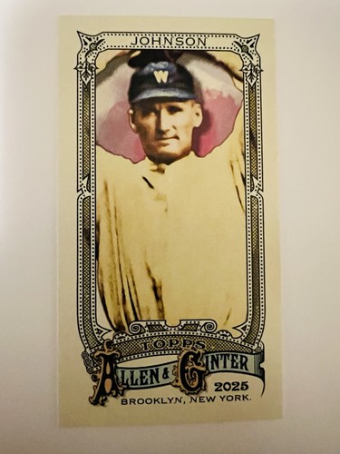 2025 Topps Allen & Ginter MINI SHORT PRINT SP #332 Walter Johnson ...