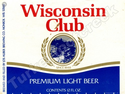 Wisconsin Club Beer Label 9" x 12" Metal Sign | eBay
