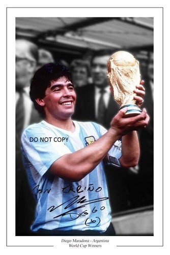 DIEGO MARADONA - ARGENTINA Autographed Signed 8x10 Reprint Photo #1 ...