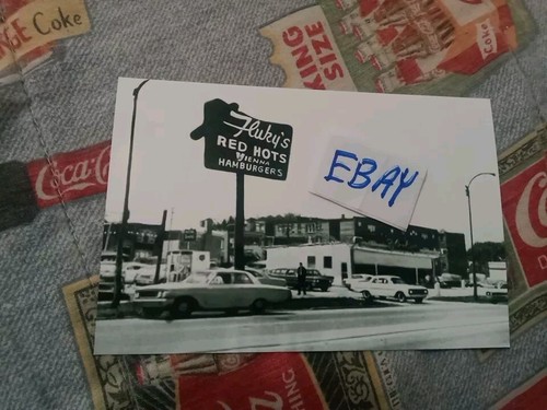 FLUKY'S RED HOTS, HAMBURGERS DRIVE-IN/RESTAURANT, 1960s, GLOSSY B&W ...