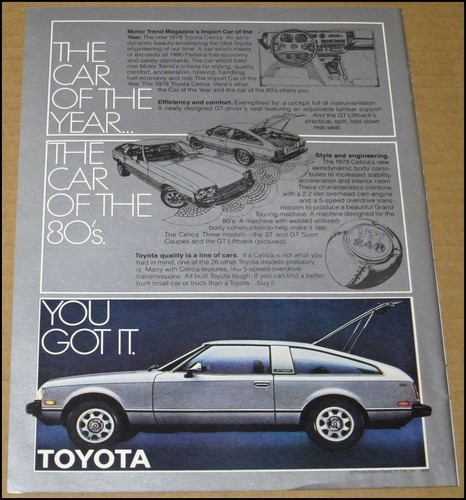 1978 Toyota Celica Print Ad Car Automobile Advertisement Winston ...