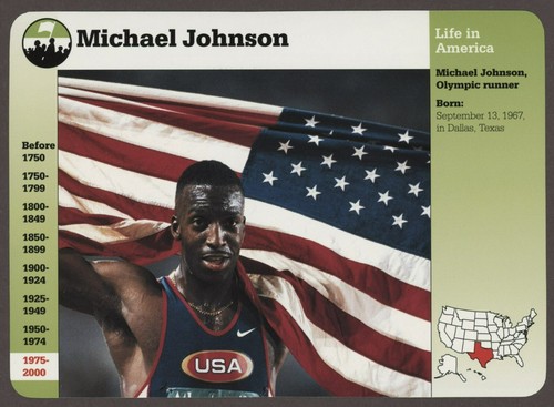 Michael Johnson Track and Field Story of America History Card Life | eBay