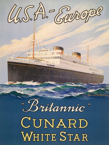 Vintage Cunard White Star Travel Poster Reproduction Metal Sign FREE ...
