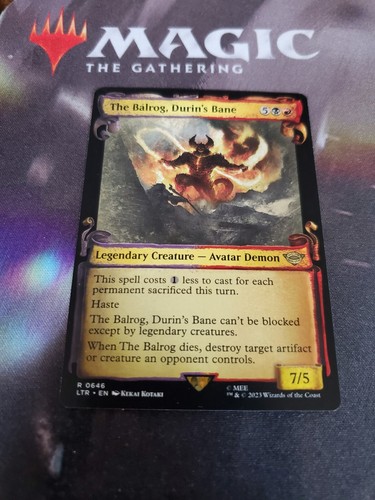MTG. The Balrog, Durin's Bane. Showcase Scrolls. Lord of the Rings. Nm ...