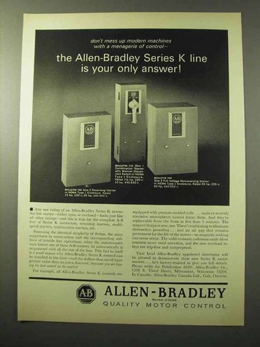 1964 Allen-Bradley Ad - Series K Controls: Bulletin 705 | eBay