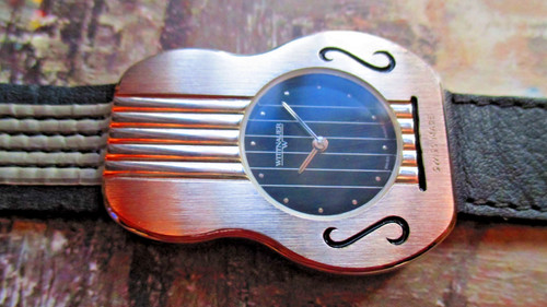 STUNS! WITTNAUER GUITAR SHAPED GENTS QTZ. WATCH.AMAZING CASE/DIAL.ORIG ...