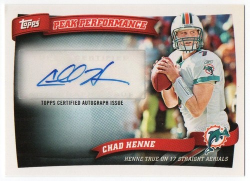 2010 Topps Peak Performance Autographs #PPACH Chad Henne Auto Miami ...