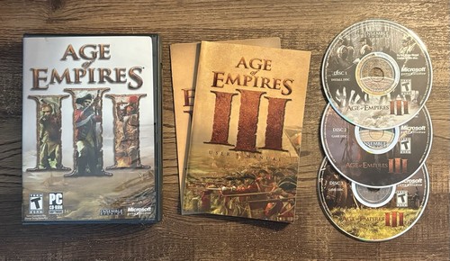 Age of Empires III Microsoft PC Game 2005 3 Disc Set Manual Complete W ...