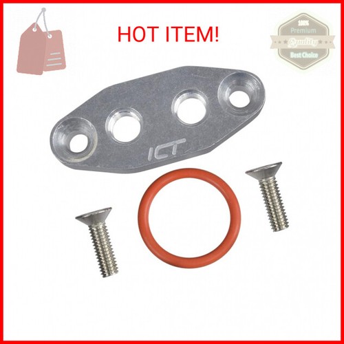 ICT Billet LS Twin Turbo Dual 1/8" NPT Oil Feed Line Adapter Plate LS1 ...