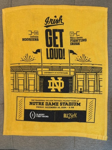 2024 Notre Dame Football Get Loud Rally Towel Playoff Game vs Indiana ...