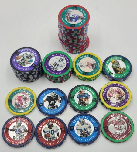 Lot of 40- NFL Playoff 1997 Chip Shot Chips Smith, Sanders, Rice, Dunn ...