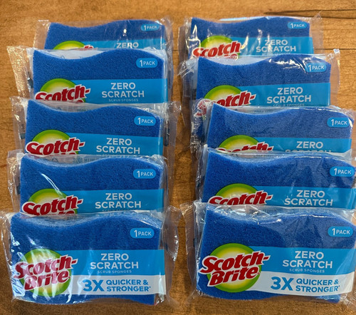 10 Scotch-Brite 3M Zero Scratch Scrub Sponges Quicker Stronger | Free ...