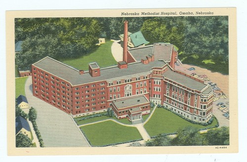 OMAHA,NEBRASKA-NEBRASKA METHODIST HOSPITAL-AIR VIEW-LINEN-(HOSP-NE*) | eBay
