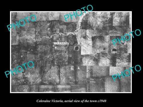 OLD LARGE HISTORIC PHOTO OF COLERAINE VIC AUSTRALIA AERIAL VIEW OF TOWN ...