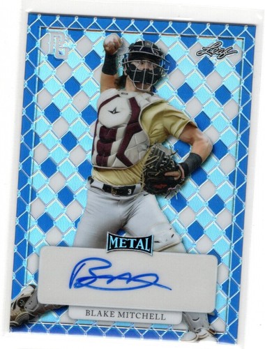 2022 Leaf Perfect Game Metal Blake Mitchell Blue Prismatic Auto RC /8 ...