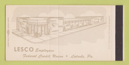 Matchbook Cover - Lesco Employees Credit Union Latrobe PA 30 Strike ...