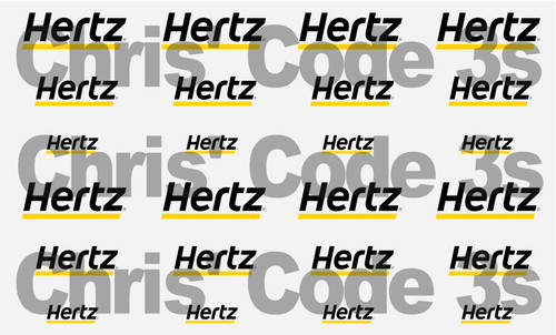Code 3 Adhesive Vinyl Decals Suit 1/76 Oxford Diecast Vans - Hertz ...