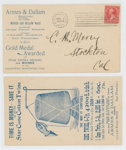 Mr Fancy Cancel 2c RED ILLUSTRATED AD COVER GOLD MEDAL TWINE SAN ...