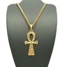 NEW ANKH CROSS PENDANT &5mm/24" CUBAN LINK CHAIN HIP HOP NECKLACE ...