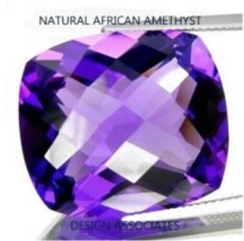 AFRICAN AMETHYST 6 MM CUSHION CUT CHECKERBOARD TOP ALL NATURAL F-4737 ...