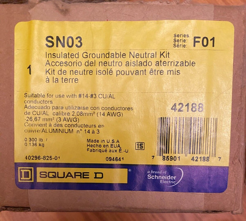 Square D Insulated Groundable Neutral Kit Series F01 SN03 | eBay