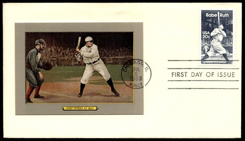 1983 Babe Ruth FDC New York Giants Chief Myers At Bat Card Fulton ...