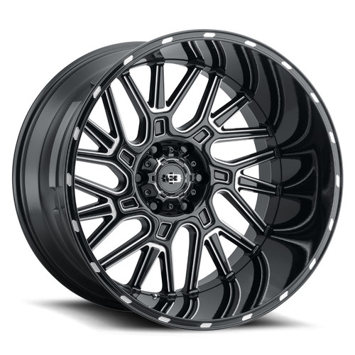VISION 404 Brawl 22X10 8X180 Offset -19 Gloss Black Milled Spoke ...