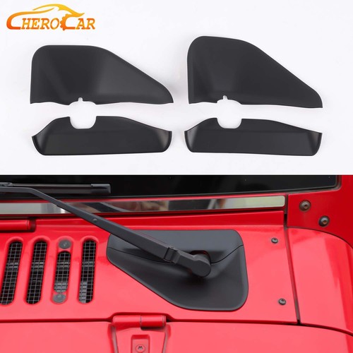 Matt Black Front Windshield Wiper Base Trim Cover For Jeep Wrangler JK ...
