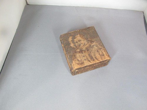 Antique Flemish Art Type Cigarette Sliding Book Box ca1900, Man Smoking ...