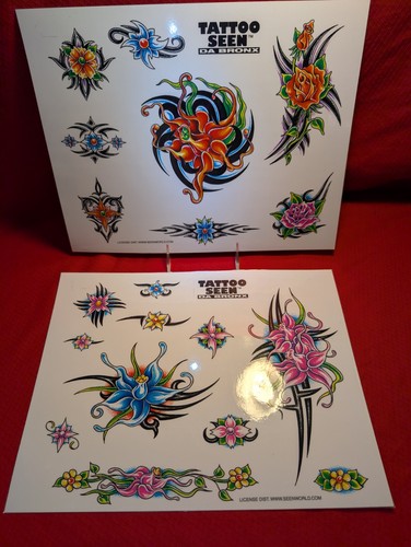 Set Of 2 Vintage 2000's Tattoo Seen Da Bronx Brand Flash 11x14 Tribal ...