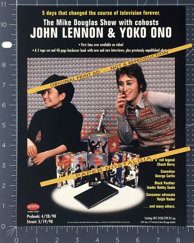 JOHN LENNON & YOKO ONO - Original 1998 Trade AD / ADVERT _ Mike Douglas ...
