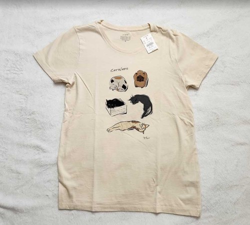New women's J Crew Factory Cat naps collector tee | eBay