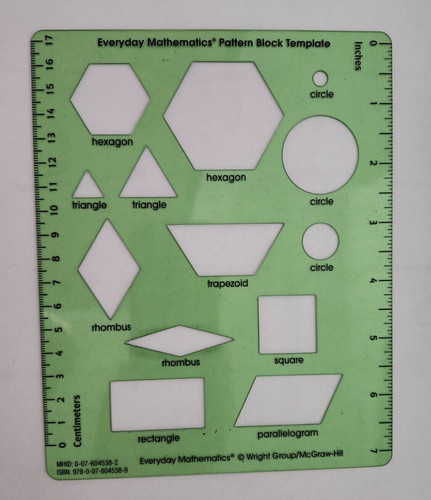Everyday Mathematics Pattern Block Template Wright Group McGraw Hill ...