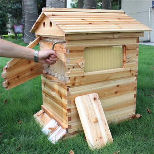 Self-flowing Beehive Wooden Bee Box Automatic Bee 7pcs Bee Nest Honey ...
