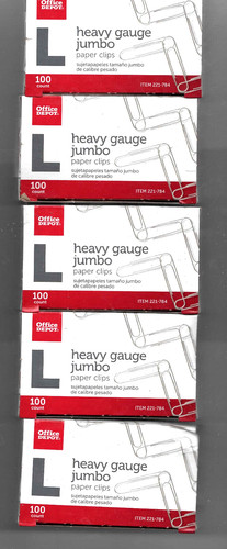 HEAVY GUAGE JUMBO PAPER CLIPS - - 100 Clips Per Box BUY MORE & SAVE ...