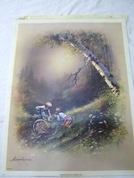 KENNETH M RHODES signed PAINTING MERLOT WINE TEA POT APPLE LEMON 22 ...