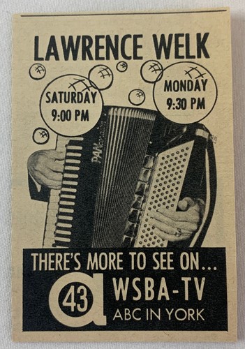 1957 small WSBA tv ad ~ LAWRENCE WELK | eBay