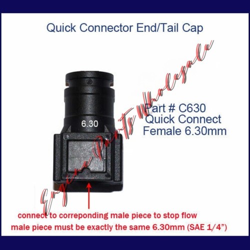 SAE 1/4" 6.30mm Female Shut-Off Plug End Cap Fuel Line Quick Connector ...