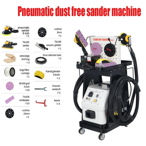 Pneumatic dust free sander machine vacuum dry sanding grinding ...