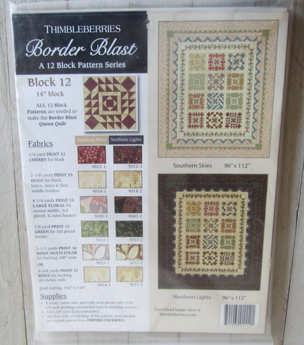 Thimbleberries 1-12 Block Pattern Series Quilt "Boarder Blast" 14 ...
