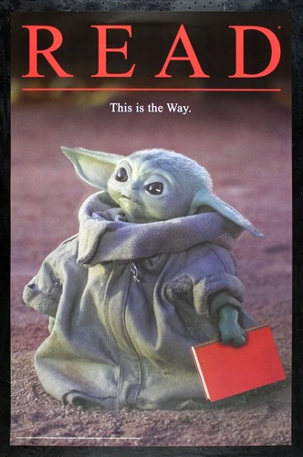 BABY YODA 👽 CineMasterpieces READ LIBRARY GROGU MANDALORIAN STAR WARS ...
