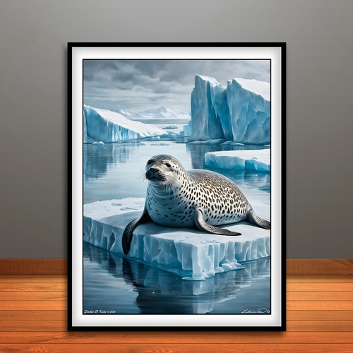 Leopard Seal Print, Poster, Marine Life Wall Art, Animal Decor | eBay