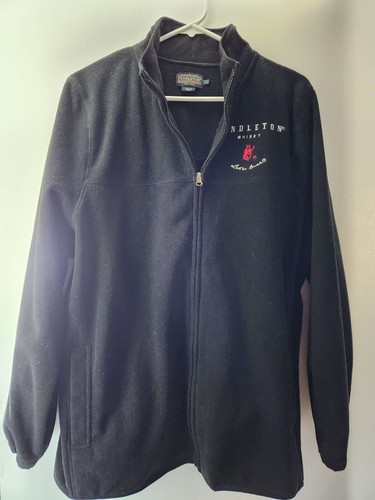 Pendleton Whiskey X Pendleton Wool Black Fleece Jacket Let'er Buck Size ...