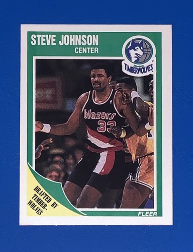 1989-90 Fleer Steve Johnson Basketball Card #92 Minnesota Timberwolves ...