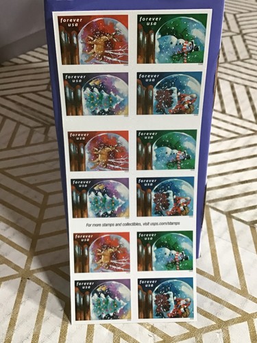 Mint US Snow Globes Booklet Pane of 20 Forever USA Stamps Scott# 5816 ...