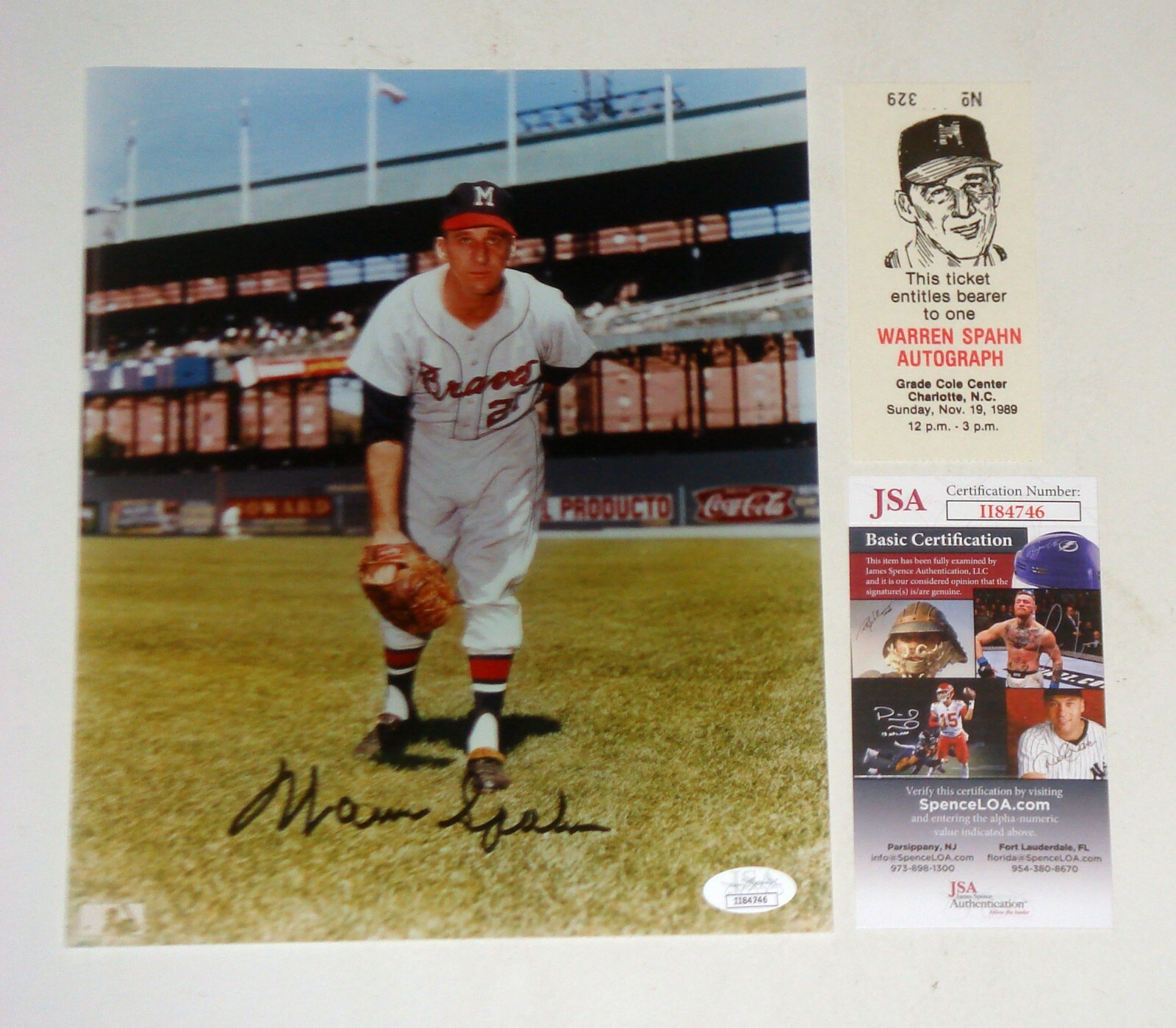 Warren Spahn Autographed Memorabilia | Signed Photo, Jersey ...