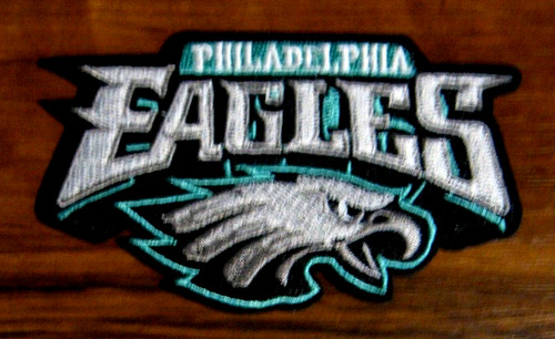 AUTHENTIC EMBROIDERED PHILADELPHIA EAGLES 4.5" X 2.5" IRON ON SEW ON ...